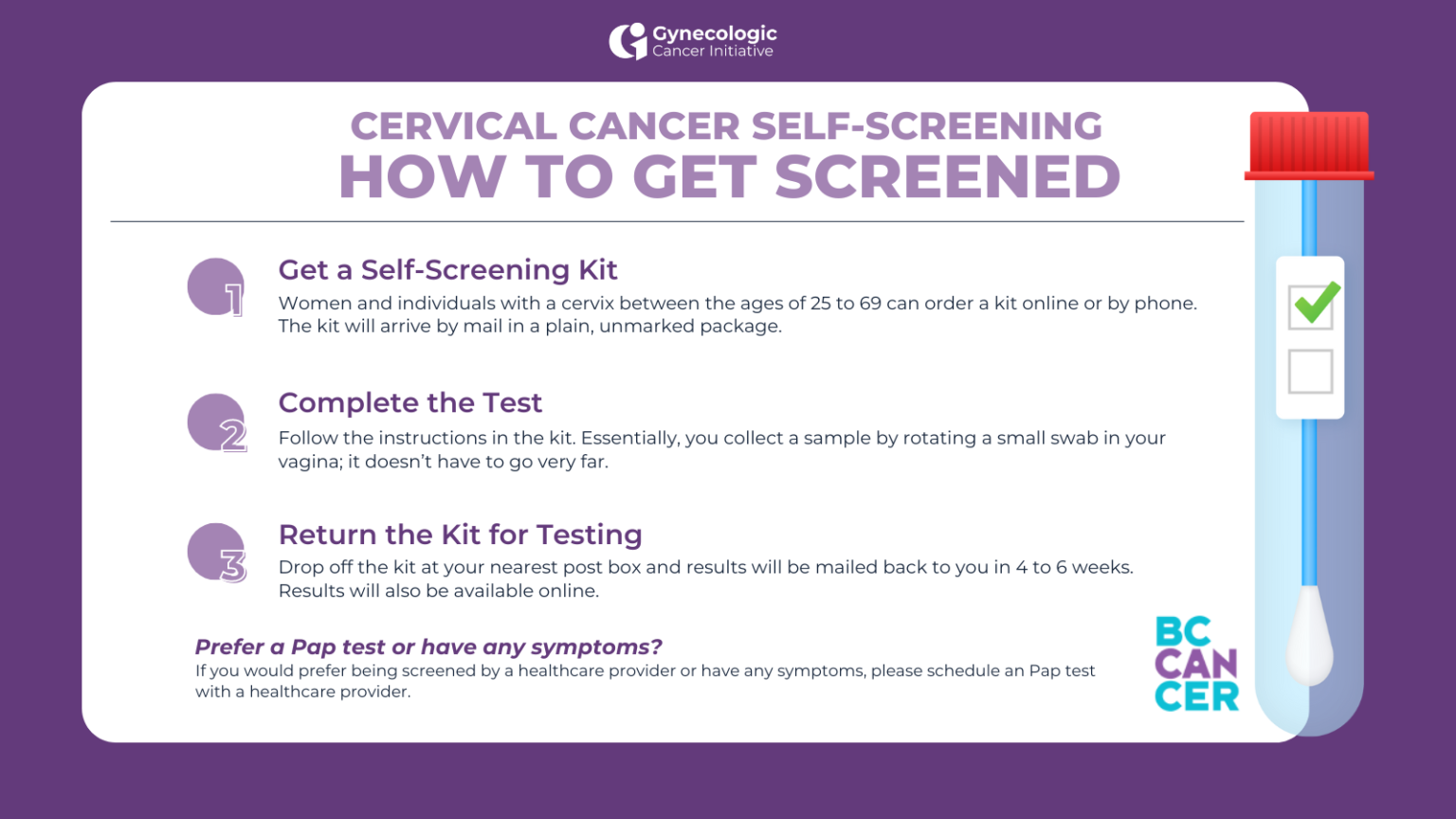 Province-Wide Cervical Cancer Self-Screening Program Launches in BC - Gynecologic Cancer Initiative
